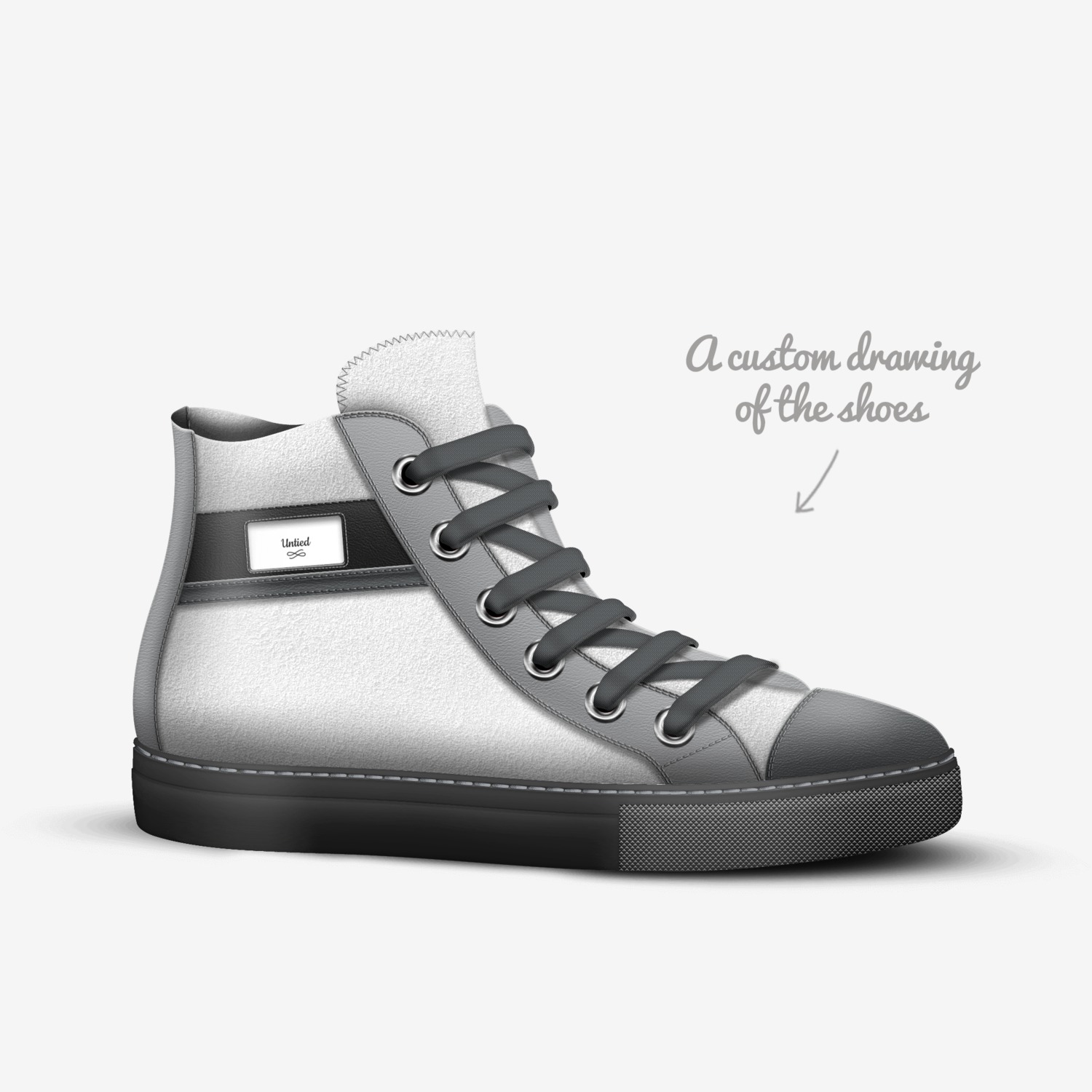 how to draw an untied shoe